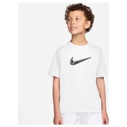 T-Shirt Nike "B NK DF MULTI SS TOP HBR", M&auml;dchen, Gr. XL, wei&szlig;, schwarz, Jersey, Obermaterial: 100% Polyester, normal, Rundhals, Shirts T-Shirt, f&uuml;r Kinder, sportlicher Stil, Kurzarm, Rundhalsausschnitt