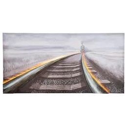 Metallbild Gilde "Bild rechteckig Railroad", farbe bild(er): mehrfarbig, B:140cm H:70cm T:5cm, Poly-Leinwand, Bilder