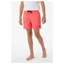 Badeshorts Quiksilver "EVERYDAY VOLLEY YTH 14", Kinder, Gr. 12 (146/152), N-Gr, pink (fiery coral), Web, Baumwolle, Polyester, unifarben, Badehosen Badeshorts, f&uuml;r Kinder und Jugendliche, bequeme Passform