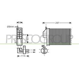 PRASCO W&auml;rmetauscher, Innenraumheizung ft019h001 f&uuml;r Fiat