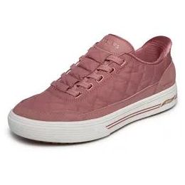 Slip-On Sneaker Skechers "ARCH FIT ARCADE-CUDDLE STEPS", Damen, Gr. 39, ros&eacute;, Lederimitat, Nylon, Veloursleder, gesteppt, Schuhe, Slipper, Schlupfschuh, Freizeitsneaker mit elastischen Schn&uuml;rsenkeln