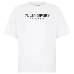 T-Shirt Plein Sport "Round Neck T-Shirt Reflective Scratch", Damen, Gr. 4XL, 01, wei&szlig;, Stoff: 92% Baumwolle, 8% Elasthan, Shirts T-Shirt