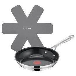Bratpfanne Tefal "Jamie Oliver Smart Cook", edelstahl, schwarz, B:25,5cm H:9,3cm L:46,1cm &Oslash;:24cm, Pfannen, Bratpfanne, Antihaftbeschichtete Keramikoberfl&auml;che, Thermo-Spot, Induktion