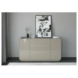 Sideboard "Reno", taupe matt lack, glas taupe glanz, B:182cm H:102cm T:42cm, Glas, Holzwerkstoff, SET ONE BY Musterring, Sideboards, Sideboard, Mit Sockel in diversen Farben, 102 cm H&ouml;he & Farbauswahl