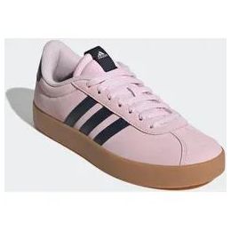 Sneaker Adidas SPORTSWEAR "VL COURT 3.0", Damen, Gr. 40,5, clear pink, legend ink, gum 3, Leder, Synthetik, Schuhe Sneaker, inspiriert vom Design des Adidas samba