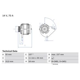 Bosch Generator 0986080490 f&uuml;r Fiat LANCIA