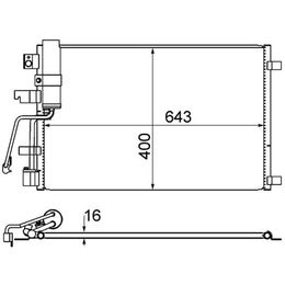 Mahle Kondensator, Klimaanlage ac607001s f&uuml;r NISSAN