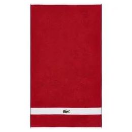 Handtuch Lacoste "LCASUAL", rouge, B:55cm L:100cm, Frottier, Baumwolle, Handt&uuml;cher, mit Label-Applikationen und Bord&uuml;re