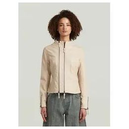 G-Star Raw Lederjacke G-STAR "Lynn Leather Biker-Jacke", Damen, Gr. XL, cream, Obermaterial: 100% Leder, Jacken