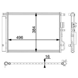 Mahle Kondensator, Klimaanlage ac62000p f&uuml;r KIA