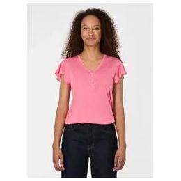 V-Shirt Ragwear, Damen, Gr. M, pink, Jersey, Obermaterial: 60% Polyester, 40% Viskose, unifarben, normal, V-Ausschnitt, Shirts