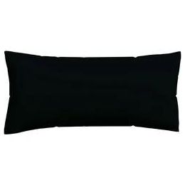 Kissenbezug Schlafgut "Premium Kissenbezug Woven Satin (1 St)", schwarz (off, schwarz), B:60cm L:80cm, Mako-Satin, Obermaterial: 100% Baumwolle, Kissenbez&uuml;ge, Kissenbezug, Ton-in-Ton Rei&szlig;verschluss, Fadendichte von 300tc, Uni, OEKO Tex