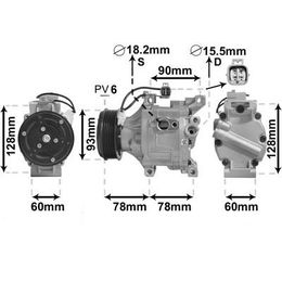 Van Wezel Kompressor, Klimaanlage 5300k443 f&uuml;r TOYOTA