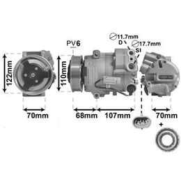 Van Wezel Kompressor, Klimaanlage 3700k594 f&uuml;r Opel