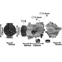Van Wezel Kompressor, Klimaanlage 3700k616 f&uuml;r Opel