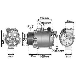 Van Wezel Kompressor, Klimaanlage 2500k263 f&uuml;r HONDA