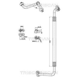 TRISCAN Hochdruck-/Niederdruckleitung, Klimaanlage 901029026 f&uuml;r VW