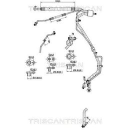 TRISCAN Hochdruck-/Niederdruckleitung, Klimaanlage 901028058 f&uuml;r PEUGEOT