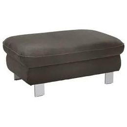 Hocker COTTA "Driver", espresso, B:101cm H:46cm T:65cm, Struktur (100% Polyester);Chenille (90% Polyester, 10% Polyamid), Hocker, Hocker, mit edlen Metallf&uuml;&szlig;en