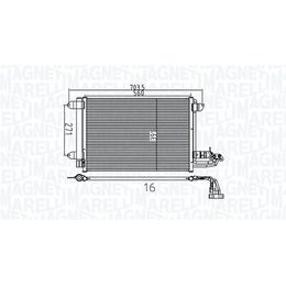 MAGNETI MARELLI Kondensator, Klimaanlage 350203737000 f&uuml;r VAG