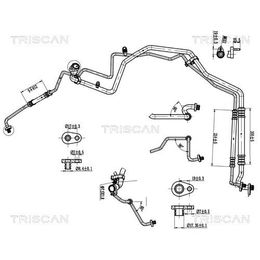 TRISCAN Hochdruck-/Niederdruckleitung, Klimaanlage 901028045 f&uuml;r PEUGEOT