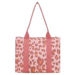 Henkeltasche Fritzi aus Preussen "Tote Shopper Medium Leo", Herren, Gr. B/H/T: 14cm x 26cm x 33cm, pink, Kunstfaser, Taschen, mit tollem Leo-Print