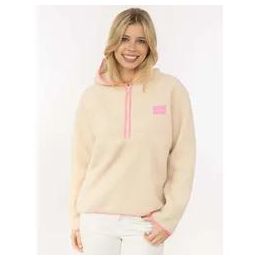 Hoodie Zwillingsherz "Zwillingsherz", Damen, Gr. XL, light beige, Obermaterial: 100% Polyester, Sweatshirts Hoodie, kuschelig, praktischer Zipper, Kontrastdetails, Kapuze, Rubberpatch