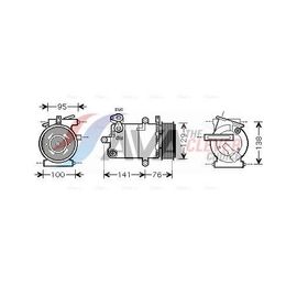 AVA QUALITY COOLING Kompressor, Klimaanlage fdak417 f&uuml;r Ford Peugeot Citro&euml;n