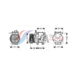 AVA QUALITY COOLING Kompressor, Klimaanlage kaak117 f&uuml;r KIA