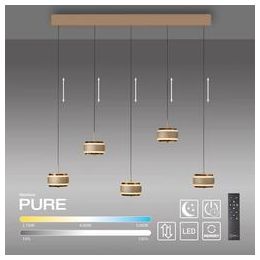 NEUHAUS PURE LED Pendelleuchte "PURE Falling Rings", bronzefarben, schwarz chrome, 5, H: 80cm, 1 Stk., Leuchten, Comfort Lift, CCT, dimmbar, Fernbedienung, Timer, LED Pendelleuchte