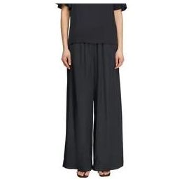 Stoffhose comma, Damen, Gr. 46, N-Gr, navy, Web, Obermaterial: 54% Polyester, 46% Viskose, unifarben, lang, Hosen Stoffhose, mit elastischem Bund