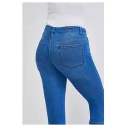 Caprijeans WONDERJEANS, Damen, Gr. 38, L&auml;nge 21, super stone blau, Denim/Jeans, Obermaterial: 87% Baumwolle, 9% Polyester, 4% Elasthan, ca. Mitte Wade, Jeans, Sommerhose mit Stretch
