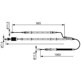 Bosch Seilzug, Feststellbremse 1987482805 f&uuml;r Opel Vaughall