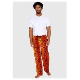 Lousy Livin Underwear Schlafhose LOUSY LIVIN, Herren, Gr. S, EURO-Gr&ouml;&szlig;en, orange, rot, 100% Baumwolle, bedruckt, lang, Hosen Schlafhose, mit trendigem Tiger-Allover-Print