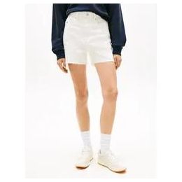 Tommy Hilfiger Jeansshorts TOMMY JEANS "MOM SHORT BJ4199", Damen, Gr. 29, N-Gr, denim wei&szlig;, Denim/Jeans, Obermaterial: 92% Baumwolle, 8% Polyester, unifarben, straight fit kurz, Jeans Jeansshorts, High Waist im 90s Look
