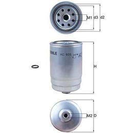 KNECHT Kraftstofffilter kc605d Anschraubfilter 140,3mm Gewindema&szlig;M16x1,5 f&uuml;r KIA