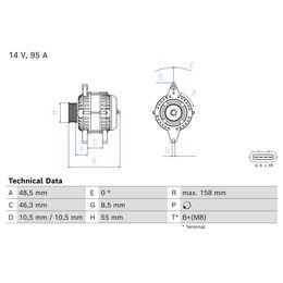 Bosch Generator 0986085070 f&uuml;r MITSUBISHI