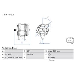 Bosch Generator 0986082310 f&uuml;r Iveco