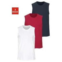 H.I.S. Muscleshirt H.I.S "Unterziehshirt, Unterhemd f&uuml;r Herren", Damen, Gr. 6/L, bunt (wei&szlig;, rot, marine), Single Jersey, Obermaterial: 100% Baumwolle, unifarben, Basic, figurbetont normal, Rundhals, Shirts, unifarben, Rundhalsausschnitt, aus Baumwolle