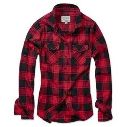 Langarmhemd BRANDIT "Brandit Damen Amy Flanell Shirt GIRLS", Herren, Gr. L, US-Gr&ouml;&szlig;en, rot, schwarz, 100% Baumwolle, normal, Hemden