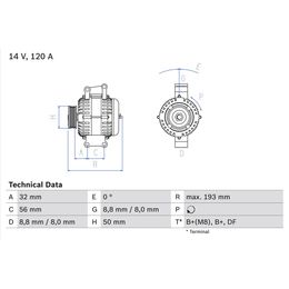 Bosch Generator 0986047660 f&uuml;r JEEP Mercedes