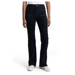 Bootcut-Jeans Tom Tailor DENIM "AVA", Damen, Gr. 32, L&auml;nge 30, rinsed blau denim, Denim/Jeans, Obermaterial: 99% Baumwolle, 1% Elasthan, unifarben, bootcut fit lang, Jeans, mit Taschen