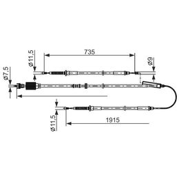 Bosch Seilzug, Feststellbremse 1987482801 f&uuml;r Vaughall