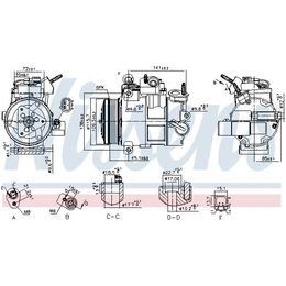 NISSENS Kompressor, Klimaanlage 890800 f&uuml;r Ford