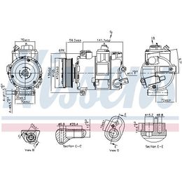 NISSENS Kompressor, Klimaanlage 890773 f&uuml;r VW