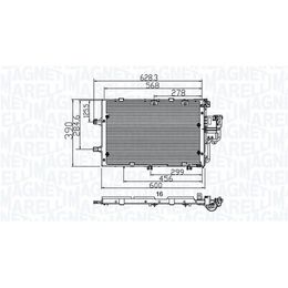MAGNETI MARELLI Kondensator, Klimaanlage 350203891000 f&uuml;r Opel Vaughall