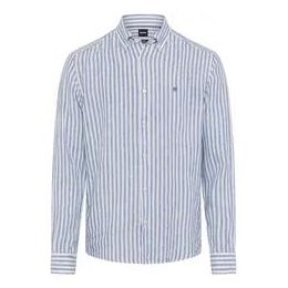 Leinenhemd BOSS "LIAM", Herren, Gr. XXL, N-Gr, light, pastel blau459, Web, Obermaterial: 100% Leinen, gestreift, regular fit h&uuml;ftbedeckend, 1-Knopf-Manschette mit Schlitz, Hemden, 100% Leinen Premium Sommerhemd, Button-Down-Kragen, regular fit