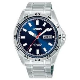 Automatikuhr Lorus "Sports Mechanical", silberfarben, blau, Armbanduhren, Herren, Automatikuhr, Armbanduhr, Herrenuhr, Mechanische Uhr, Edelstahlarmband, analog