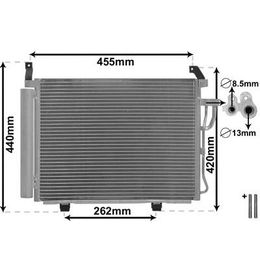 Van Wezel Kondensator, Klimaanlage 82005245 f&uuml;r HYUNDAI