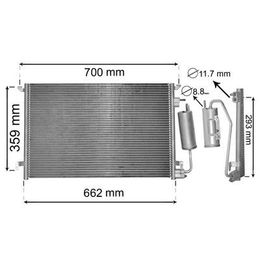 Van Wezel Kondensator, Klimaanlage 37015397 f&uuml;r Opel Fiat